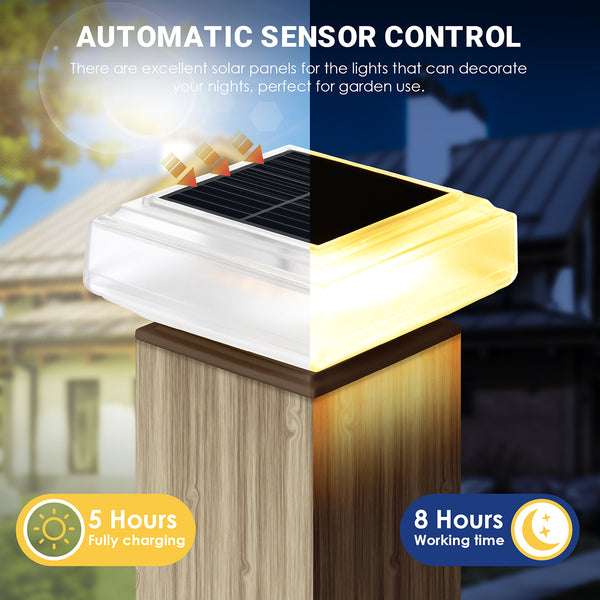 Solpex Solar Square Post Lights Set (Brown Base) – solpex